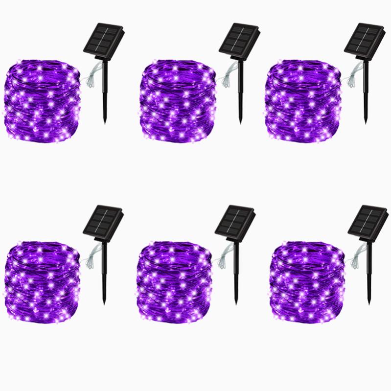 Pack de 6 15m solaire Fairy Tale Light, 150 LED 8 modes solaire Noël ...