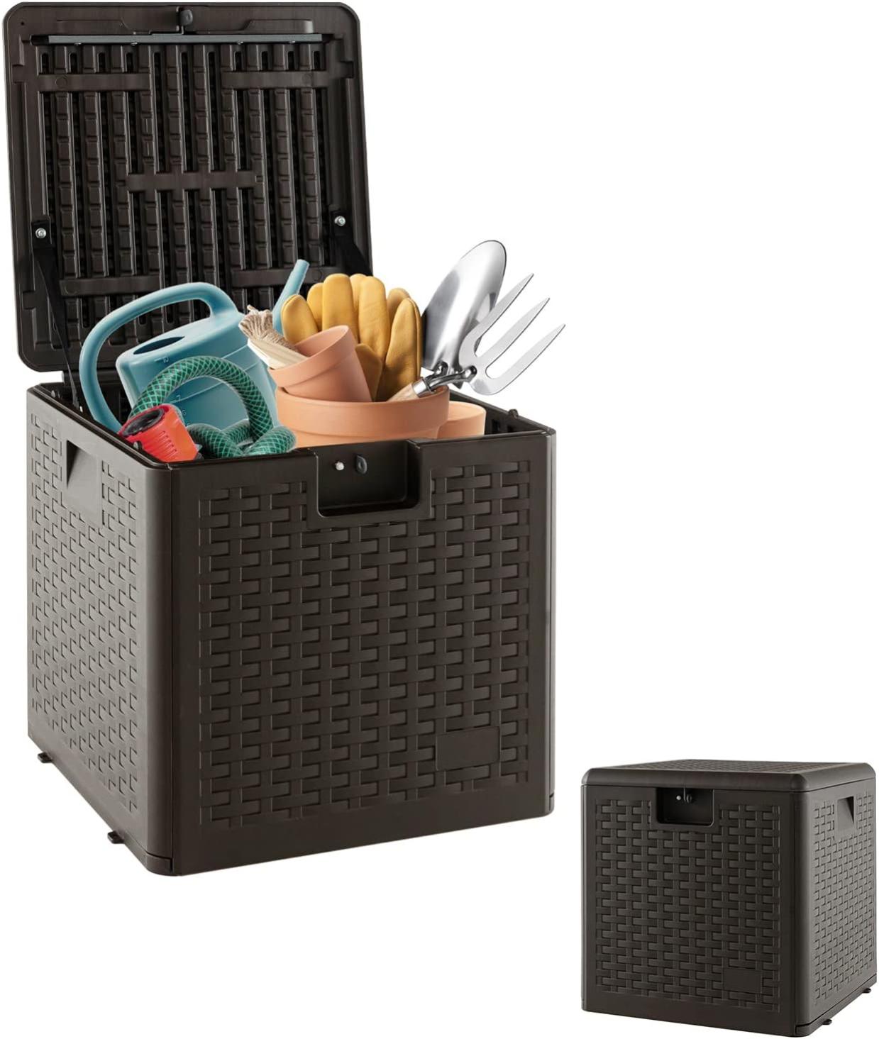 Coffre de Rangement Extérieure en HDPE 106L, 52x51x51CM | Leroy Merlin