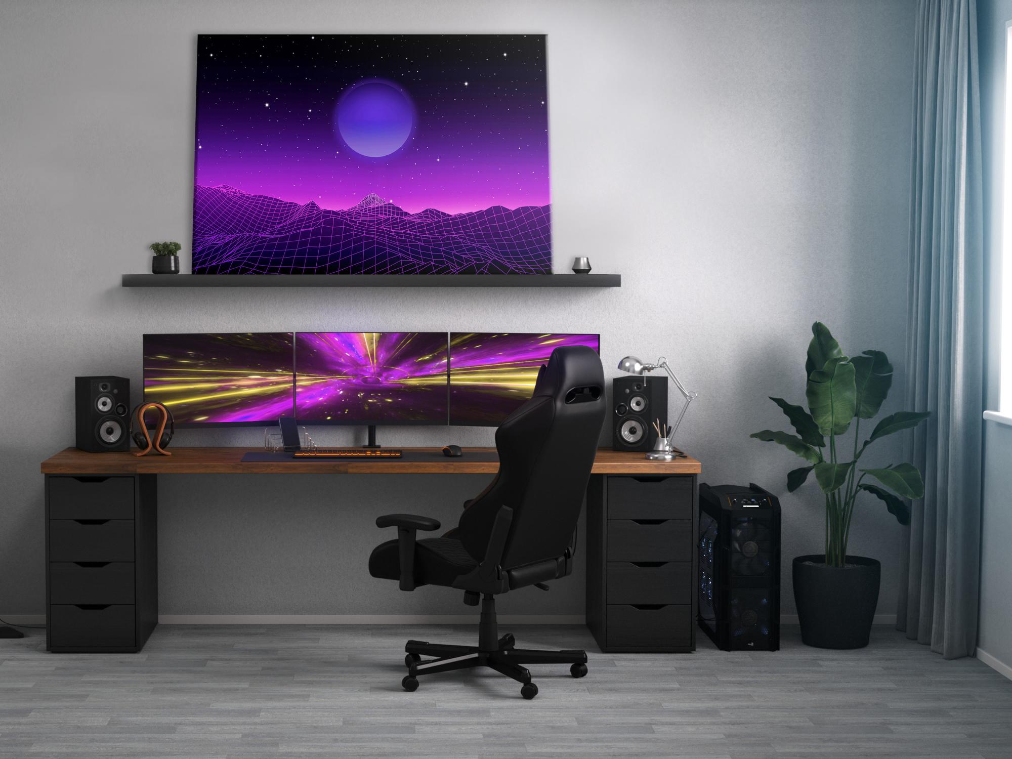 Toile - Paysage futuriste 2 (1 Part) Wide 30x20 | Leroy Merlin