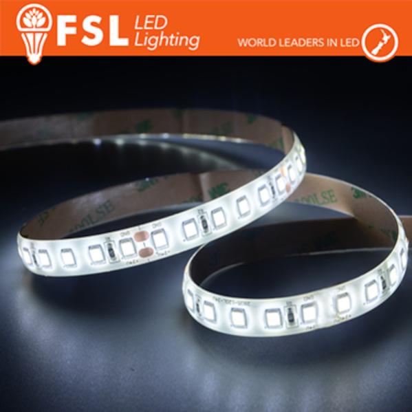 Striscia LED 24V 12W/Mt 120LED/Mt 6500k Luce Fredda IP65 5Mt 2835 LED ...