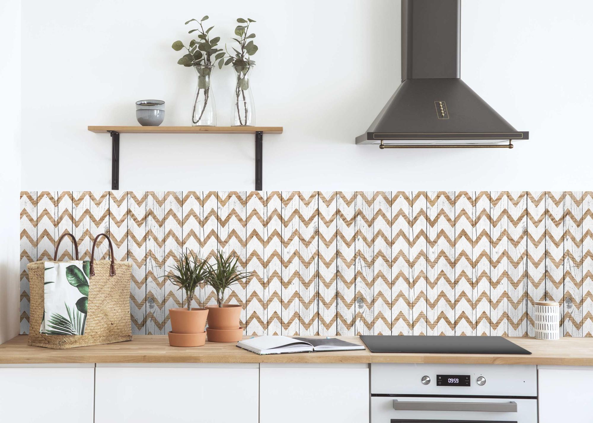 Sticker blanc et bois rouleau 2 100x100 cm | Leroy Merlin