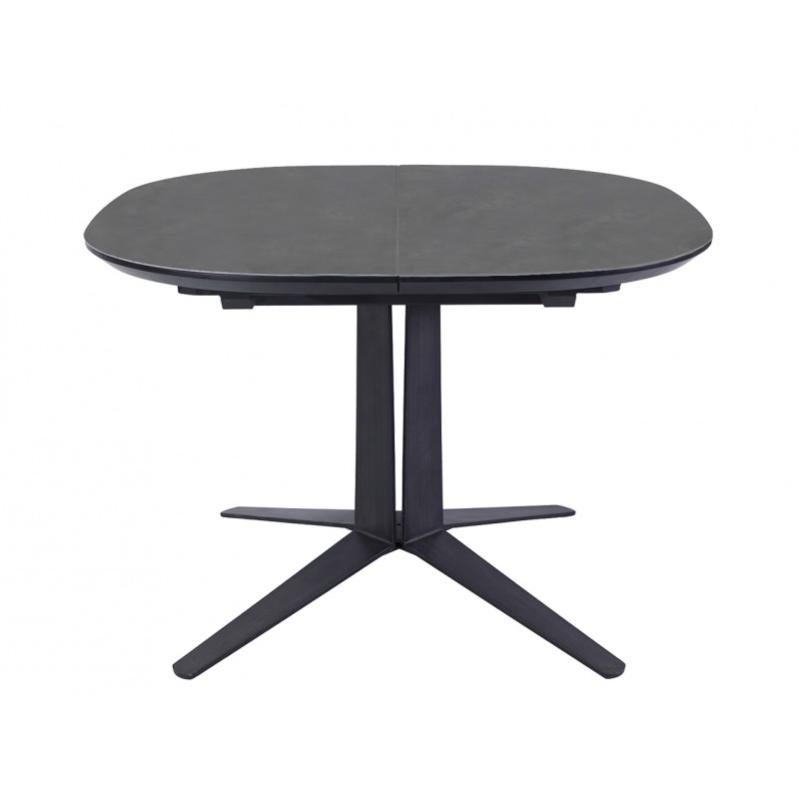 Table de repas ovale extensible D.110/150 cm en céramique gris - DIVA ...