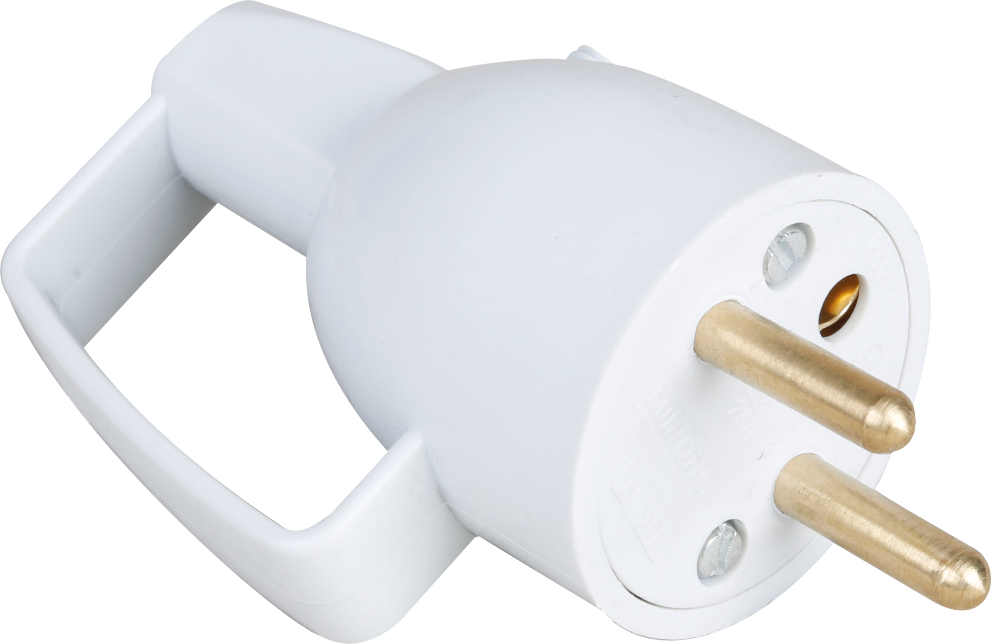 Fiche 16A male coiffe blanche (étiquette unitaire) avec anneau | Leroy ...