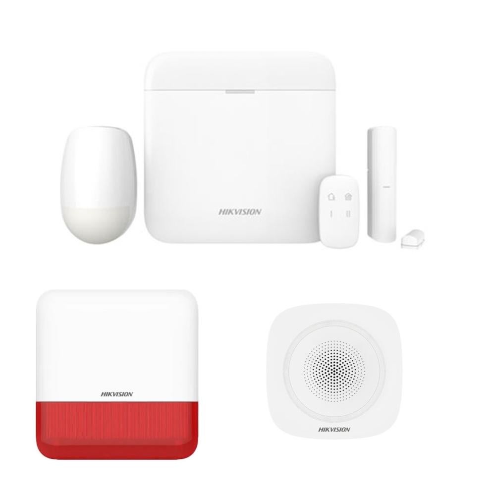 KIT ANTIFURTO WIRELESS HIKVISION AX PRO SIRENA INTERNA ESTERNA SENZA ...