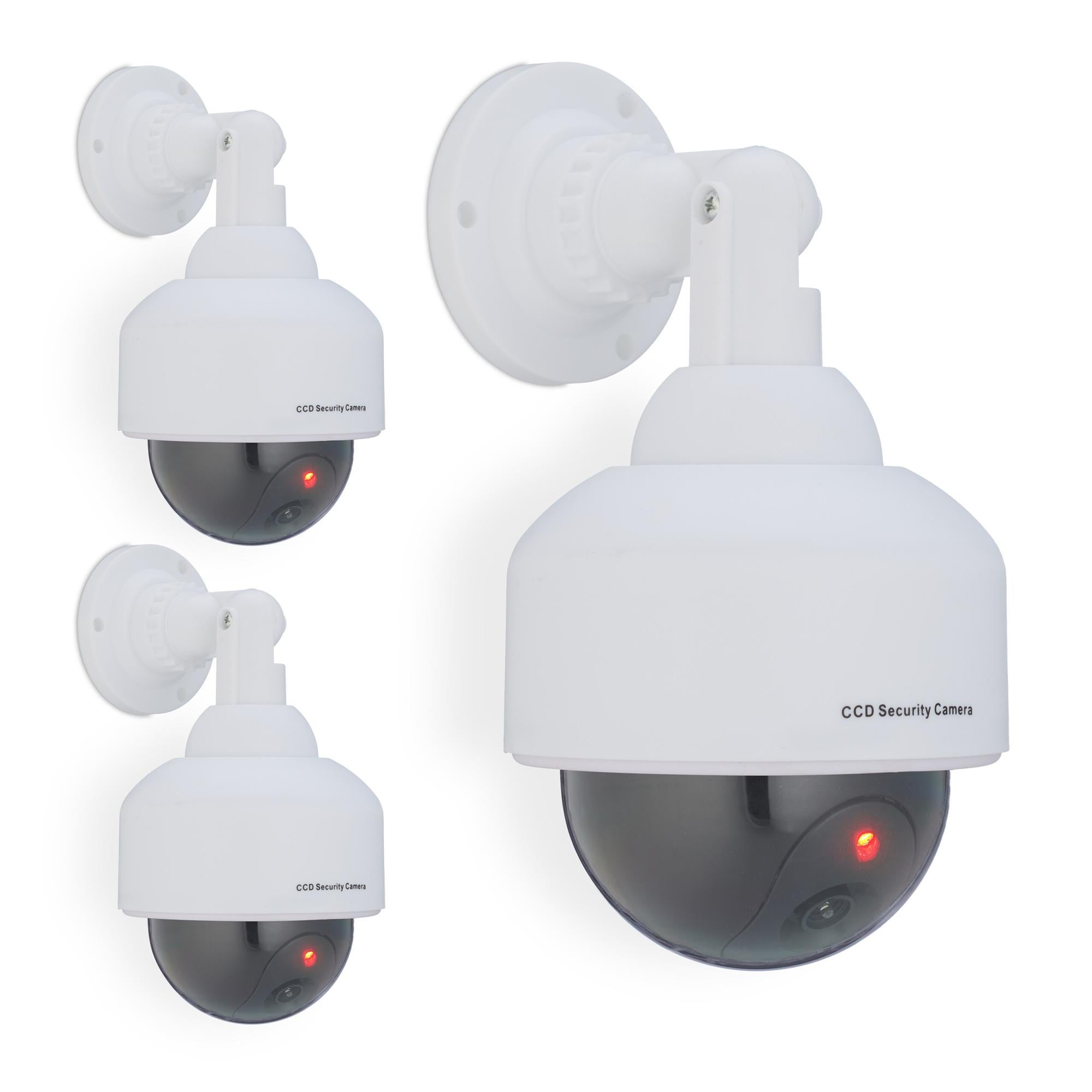 3x Telecamera Finta di Sorveglianza, Dummy Camera, LED Lampeggiante ...