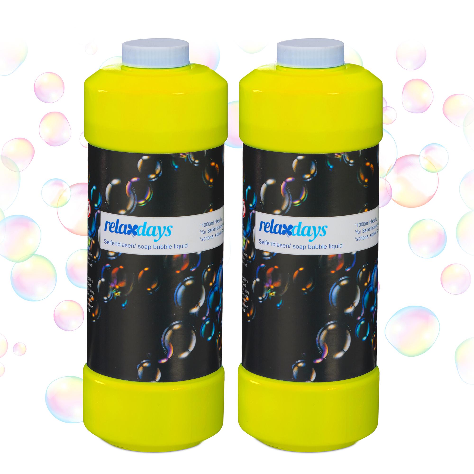 Relaxdays Bouteille rechargeable de liquide à bulles, lot de 2, 1 L par ...