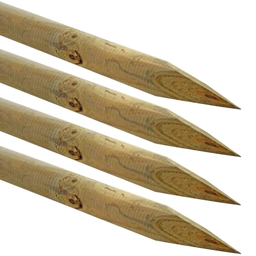 Palo in Legno per Recinzioni Tondo con Punta 4 Pz Verdelook Ø 8 - H 200 ...