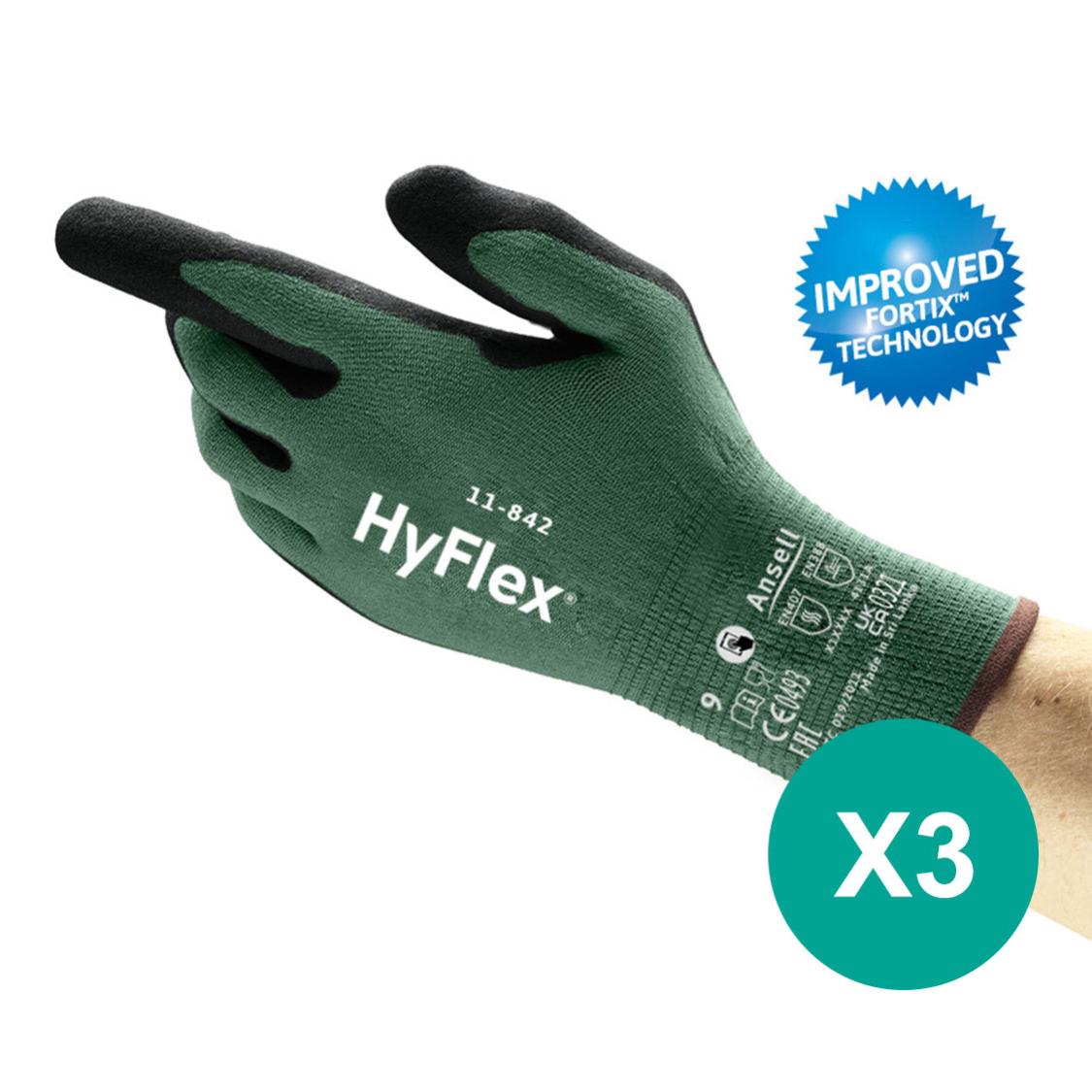 3 Paires / Gants De Protection Mécanique, Enduction Nitrile Résistante à l'Abrasion, Jardin ...