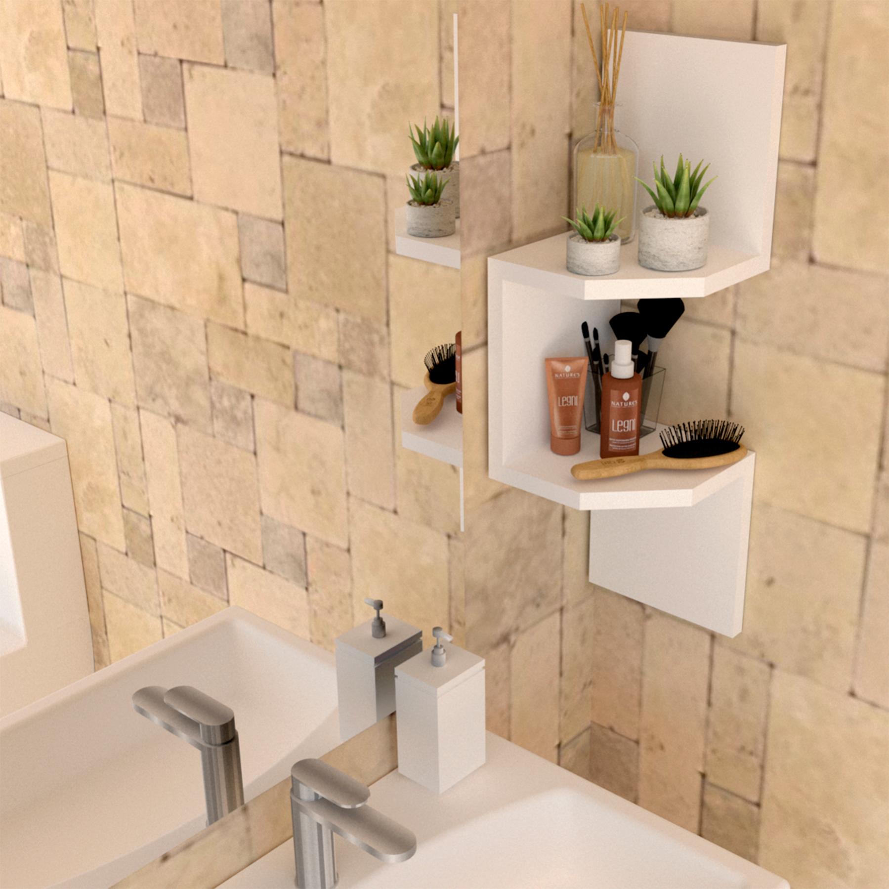 Henor Estantería Rincón Pared Diseño Zig Zag Mod.20 - 2 Estantes. HENOR ...
