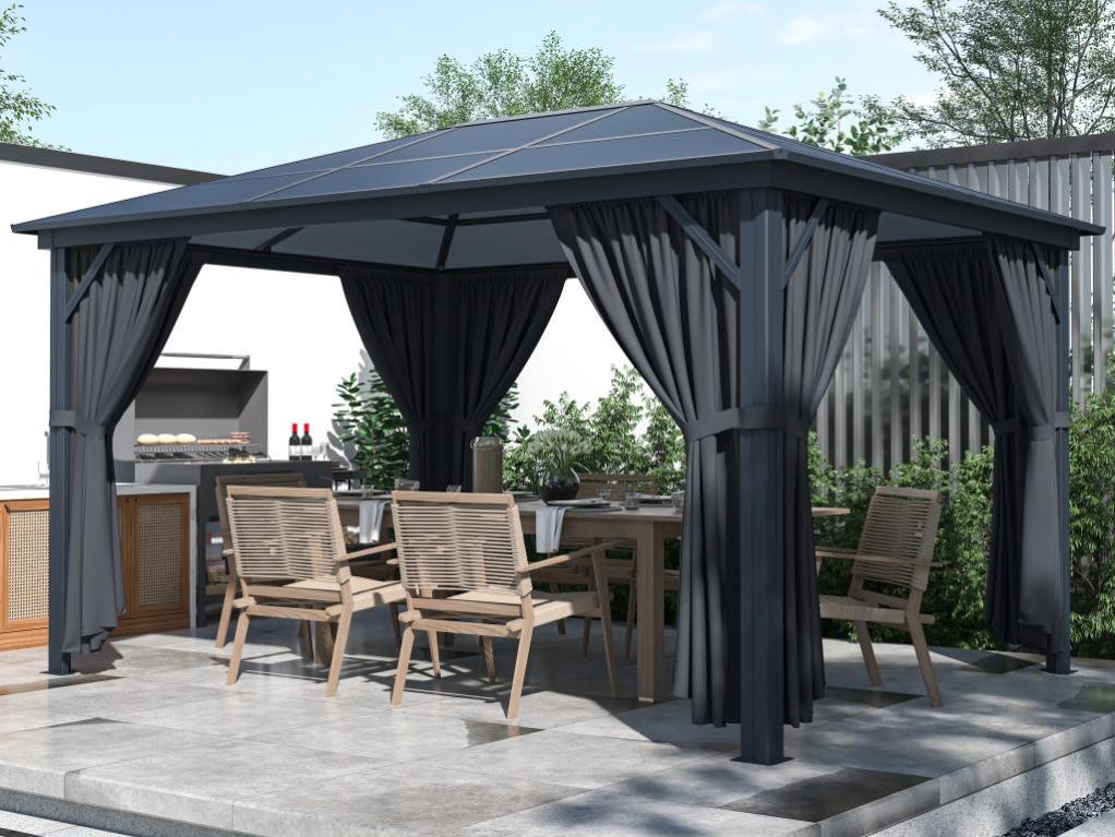Pergola 3 x 3,95 m 11,8 m² in Alluminio con tenda - RADELA | Leroy Merlin