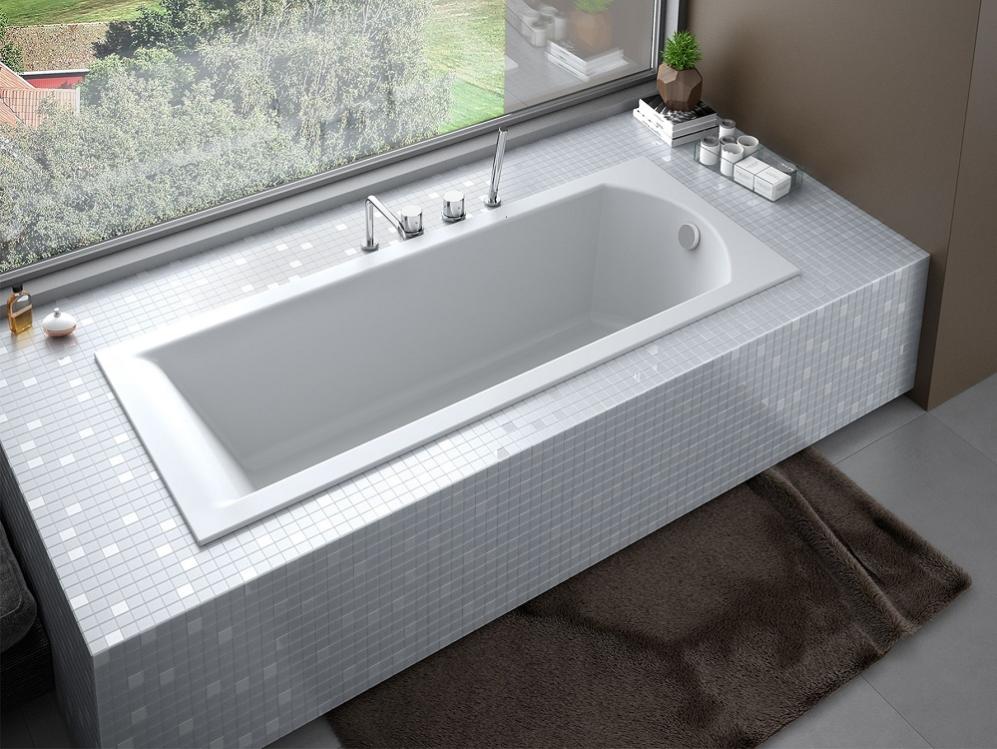 Vasca rettangolare bianca da incasso SHEA SLIM 140 x 70 | Leroy Merlin