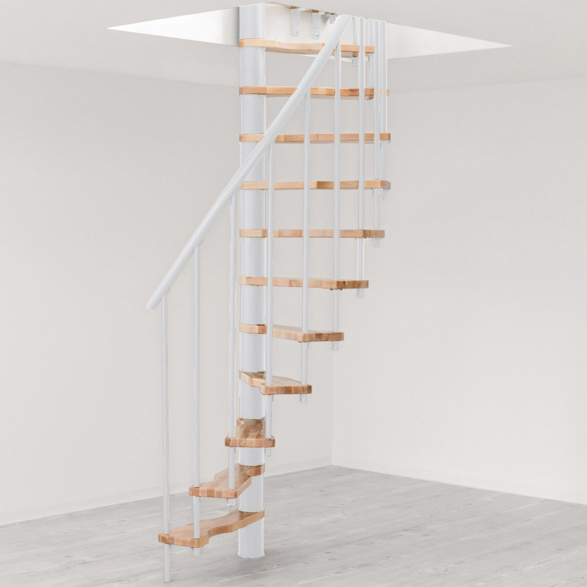 Scala a mezza chiocciola MINI SMART, larghezza 120 cm, struttura in ...