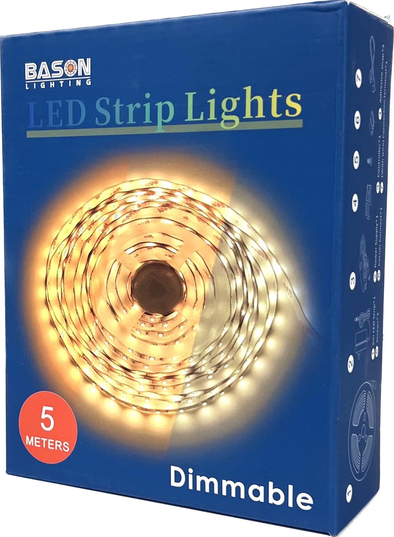 Luces de tira LED Bason 3000K, 5m, máximo 13W, diferentes temperaturas ...