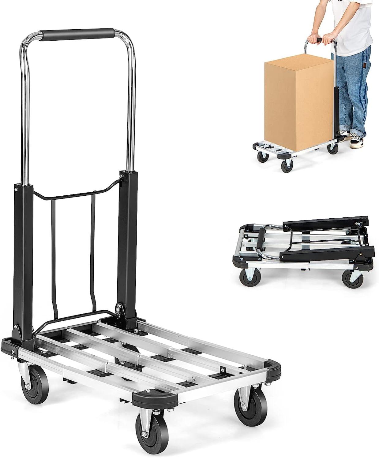Chariot de Transport Pliable en Aluminium avec Plateau Extensible ...