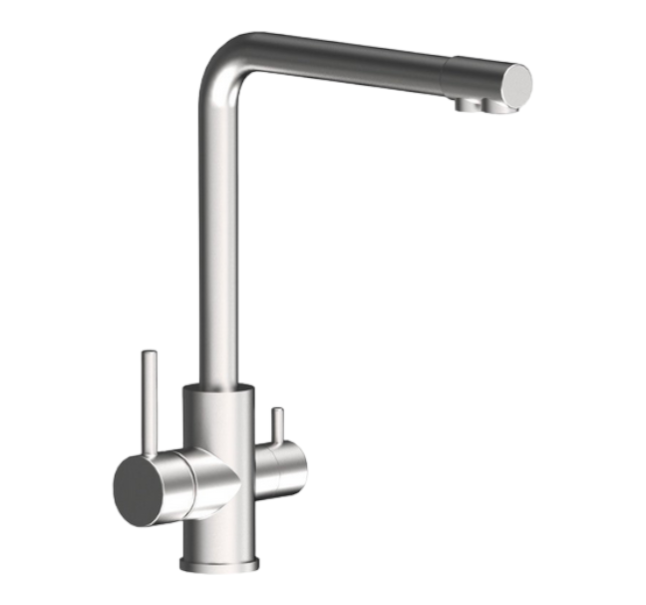 Miscelatore in acciaio inox con attacco depuratore doppia uscita ...