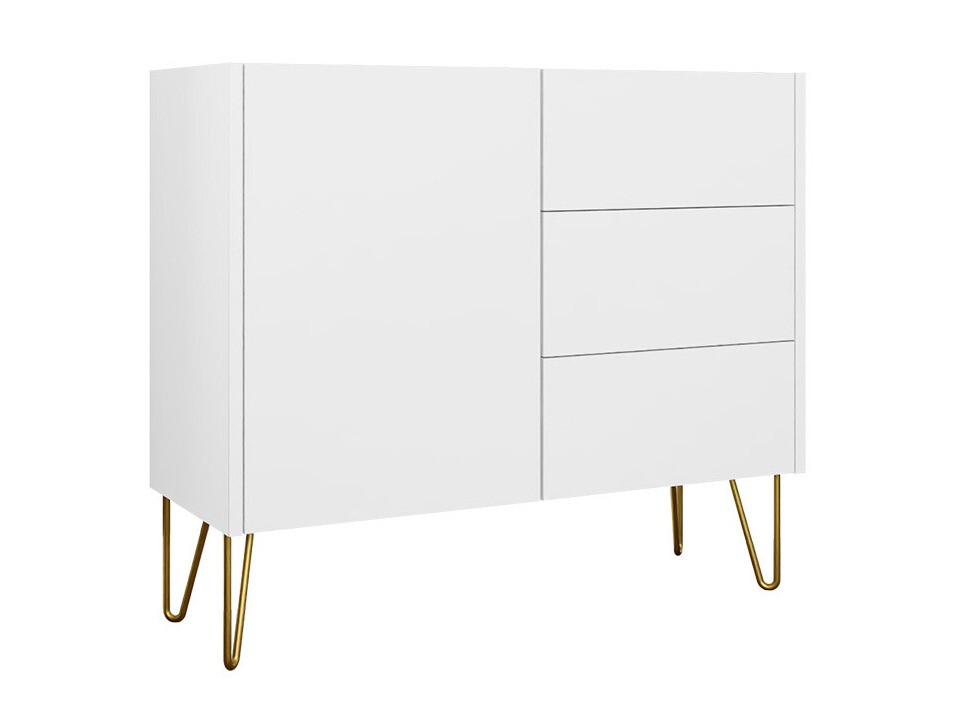 Cassettiera Lima M100, Bianco, Marmo bianco, Con cassetti e ante ...