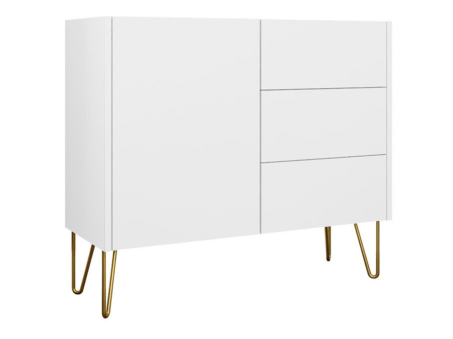 Cassettiera Lima M100, Bianco, Marmo bianco, Con cassetti e ante ...