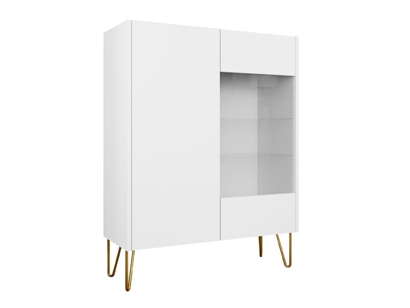 Vetrina Lima M104, Marmo bianco, Bianco, Con porte, Il numero di porte ...