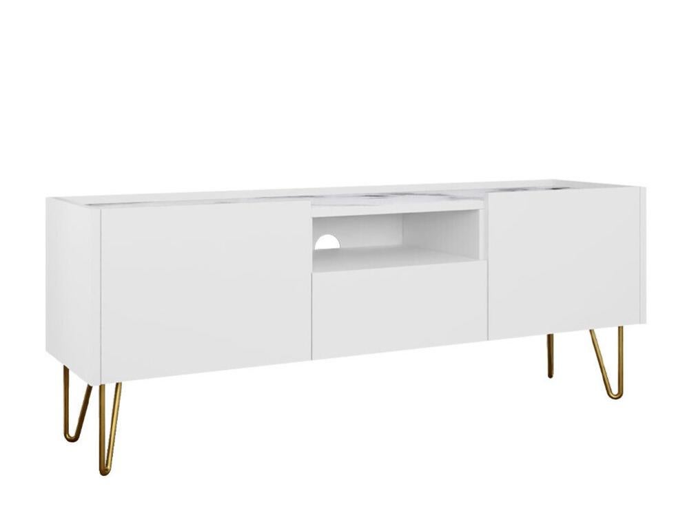 Mobile porta TV Lima M103, Bianco, Marmo bianco, Il numero di porte: 2. ...