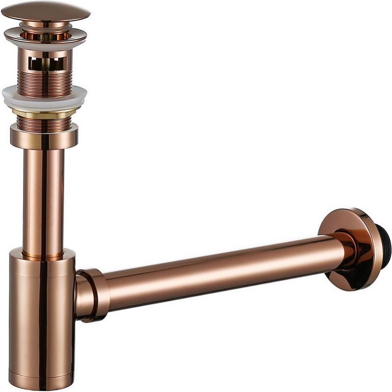 Siphon de lavabo complet avec bonde clic-clac équipé trop plein, Or ...