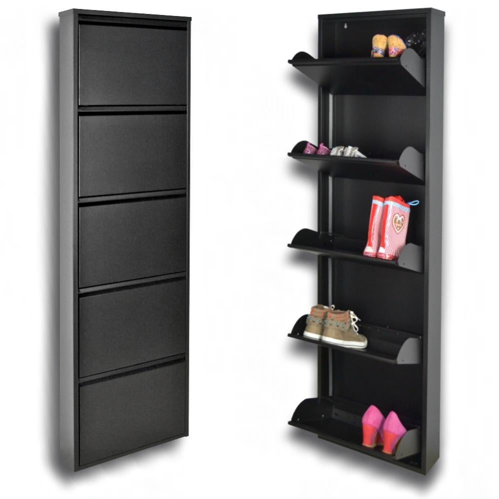 Scarpiera SalvaSpazio Slim a 5 Ante| NERA | L'Originale| 15x50x170 cm ...