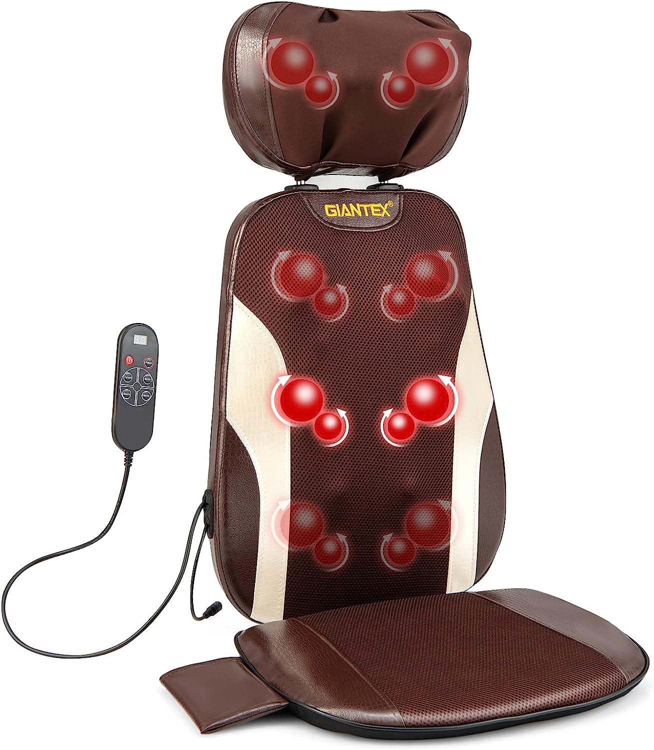 Siège Massage Shiatsu Pour Cou Et Dos Avec Oreiller De Cou Réglable