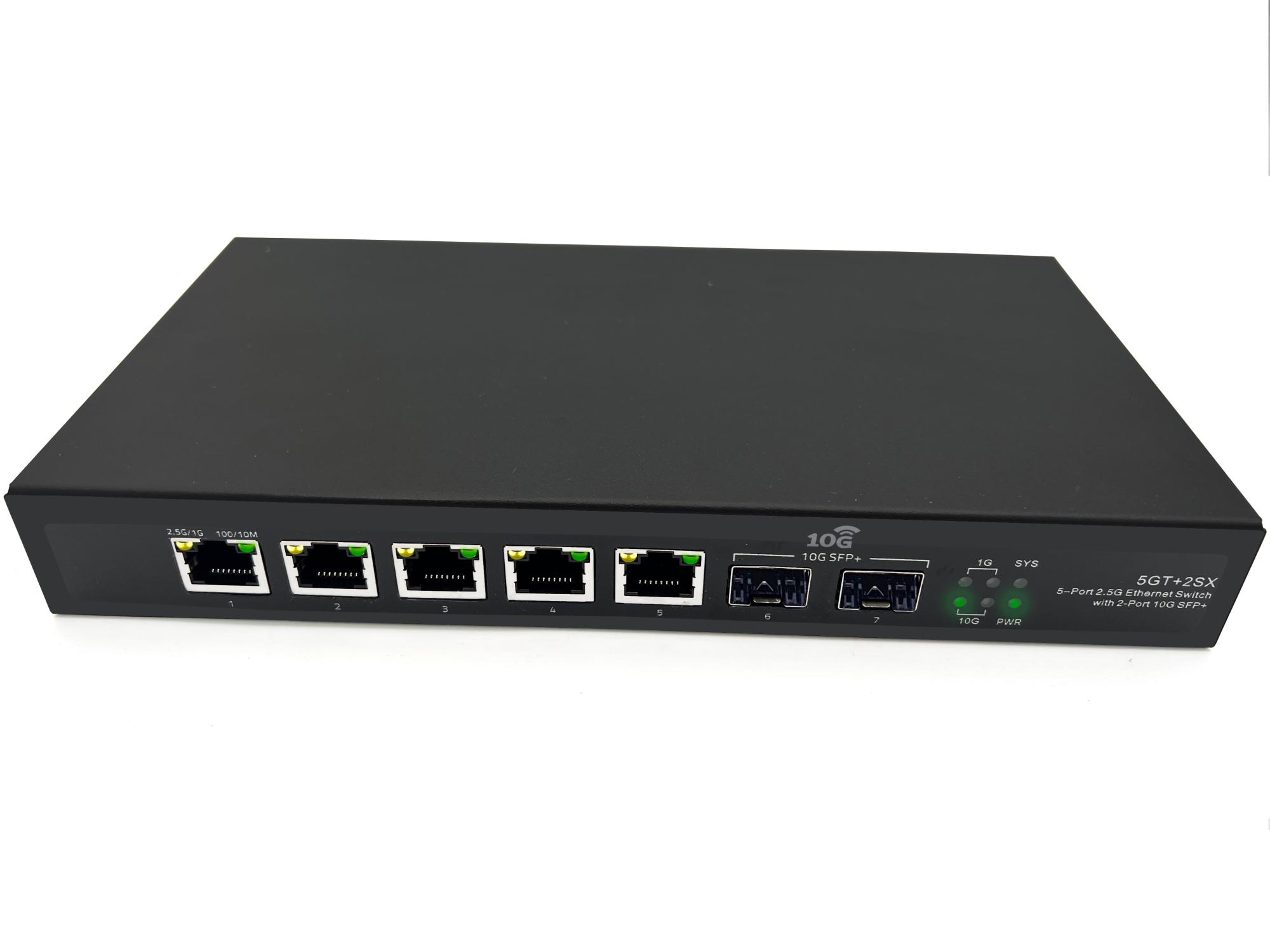 Elfcam® - Commutateur Switch Fibre Optique avec 2 Ports 10GbE SFP+, et 5 Ports 2,5 Gigabit ...