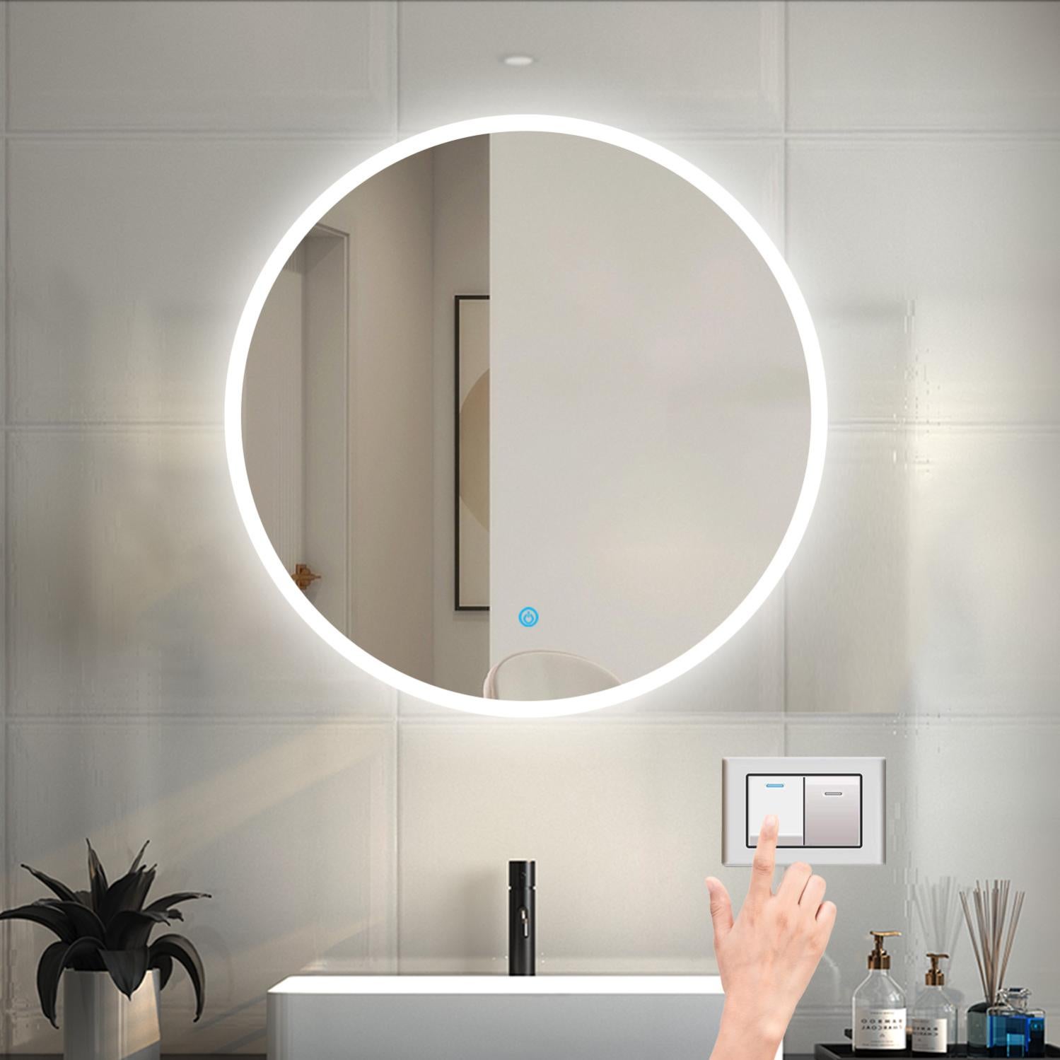 Specchio da Bagno Rotondo con LED 80 cm , Antiappannamento, Dimmerabile ...