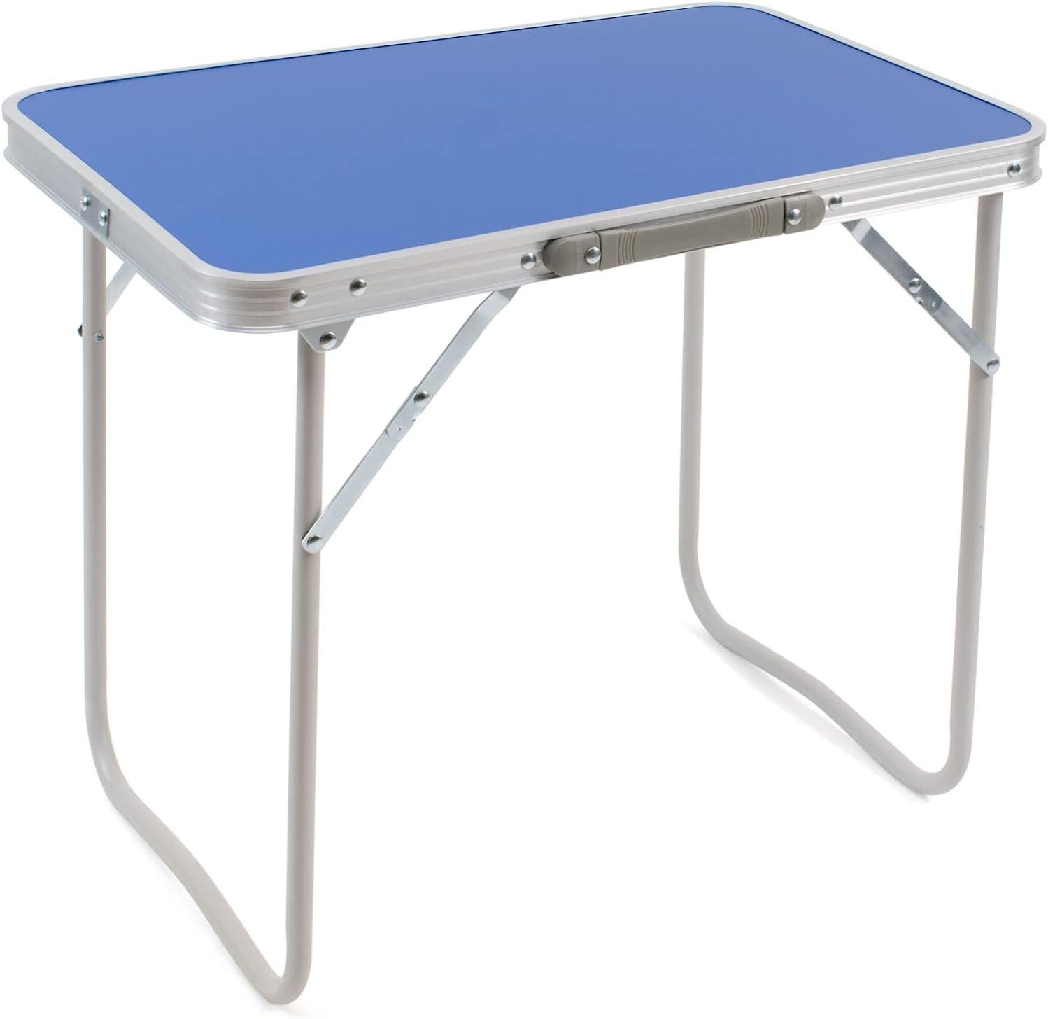 Mesa plegable camping (60x40 cm) aluminio - Azul | Leroy Merlin