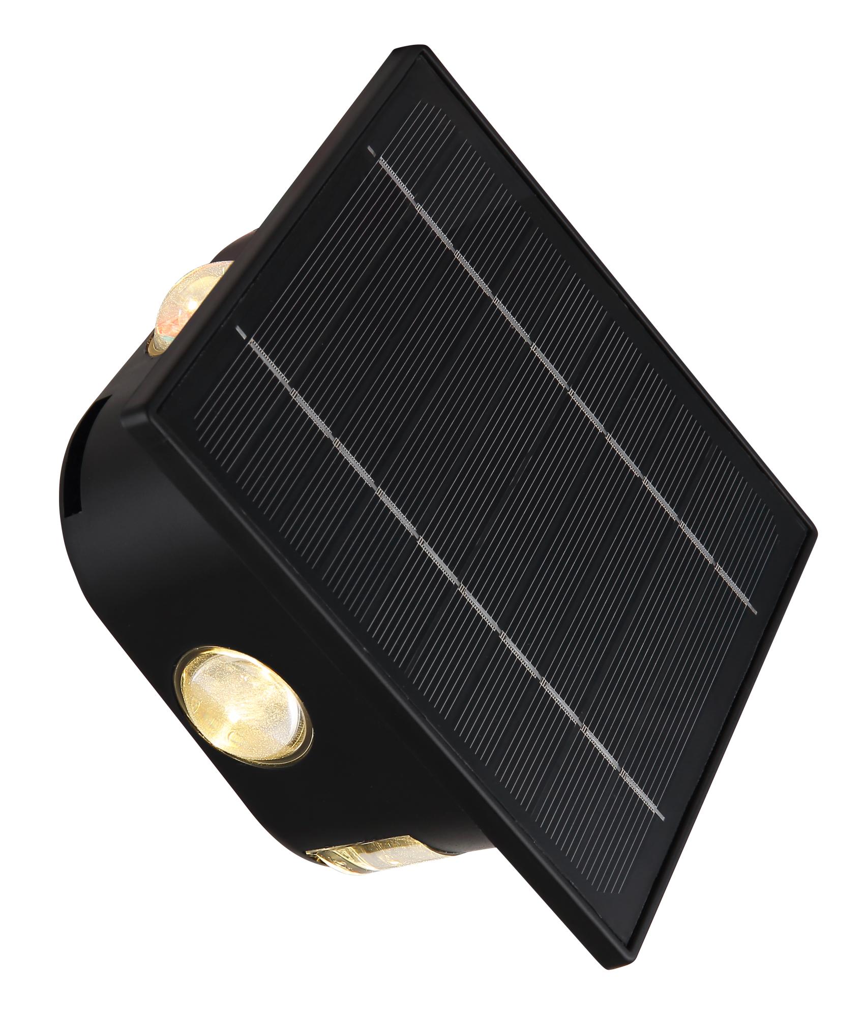 Lampe solaire plastique noir 14x14 cm IP54, LED 1XLED | Leroy Merlin