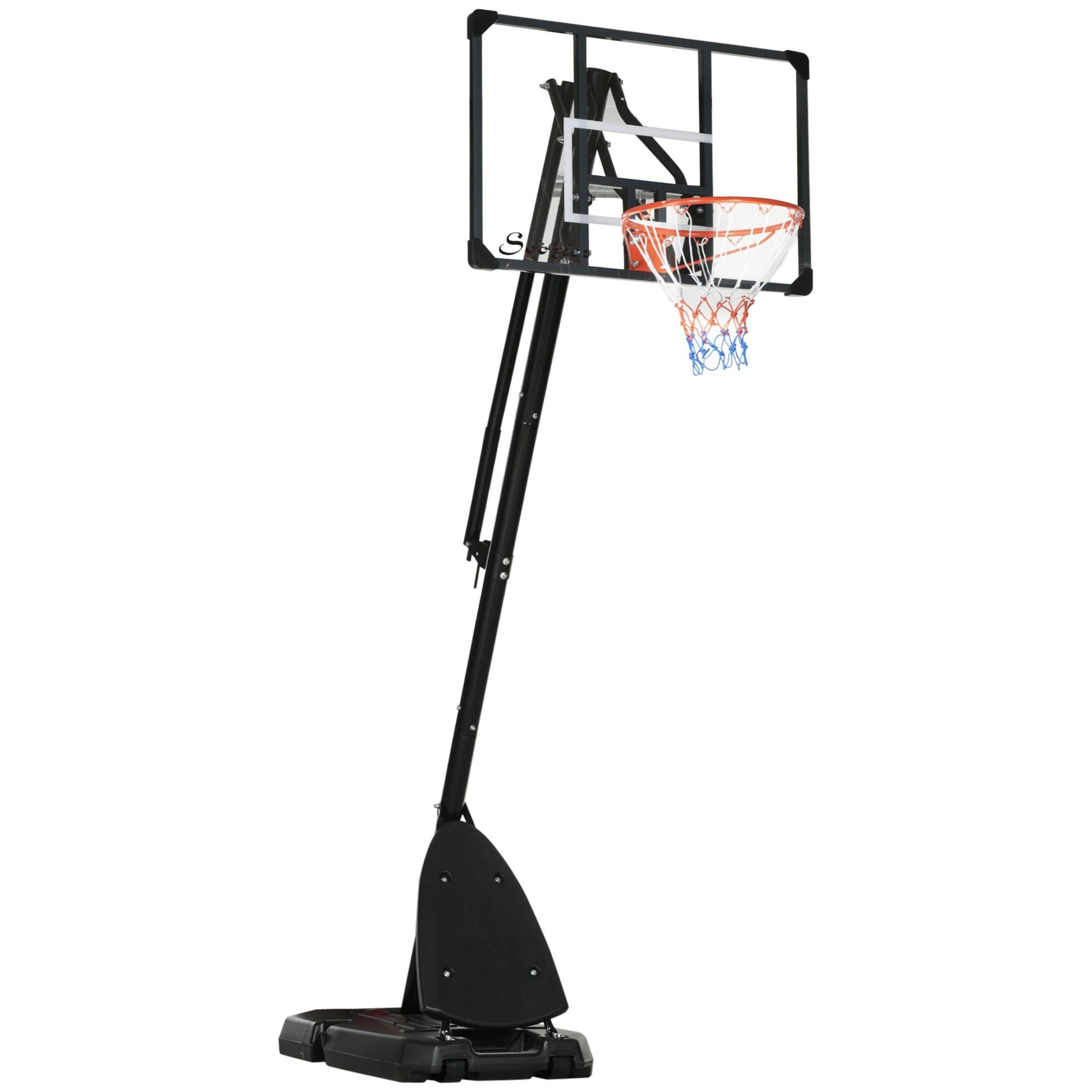 Canestro da Basket da Esterno 107x70 cm Altezza Regolabile 293-350 cm ...