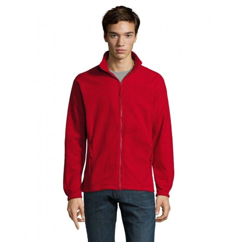 Sol's - Veste micropolaire zippée homme NORTH - Rouge - 2XL | Leroy Merlin