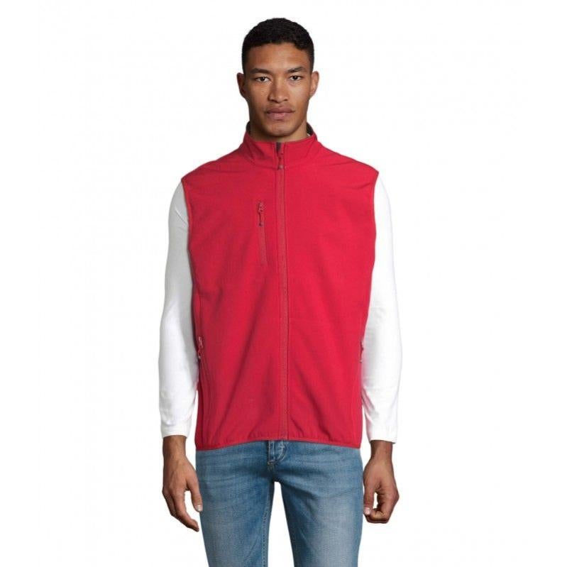 Sol's - Veste homme zippée softshell sans manche FALCON BW MEN - Rouge ...