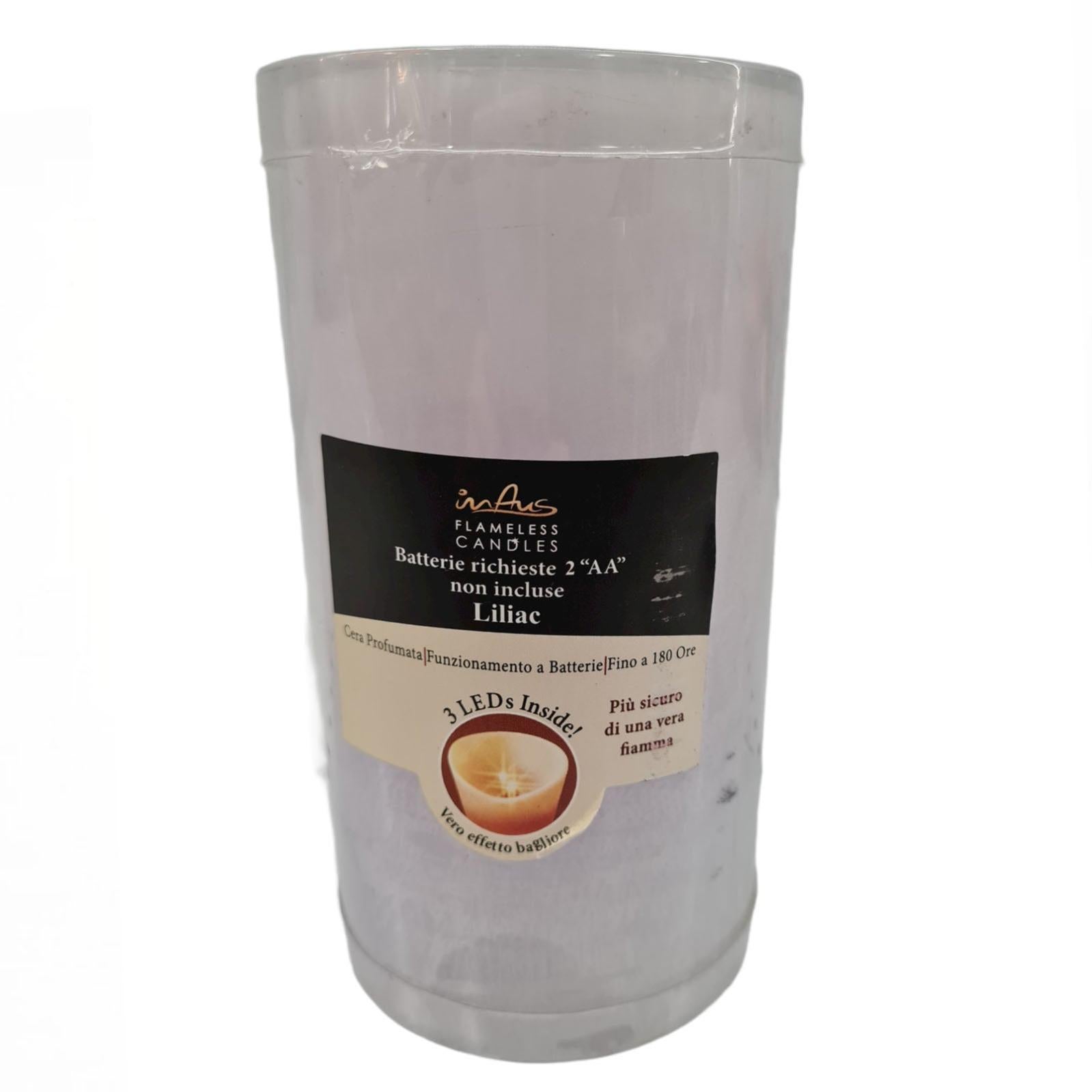 Candela in cera colorata con luce a led effetto realistico h 15 cm ...