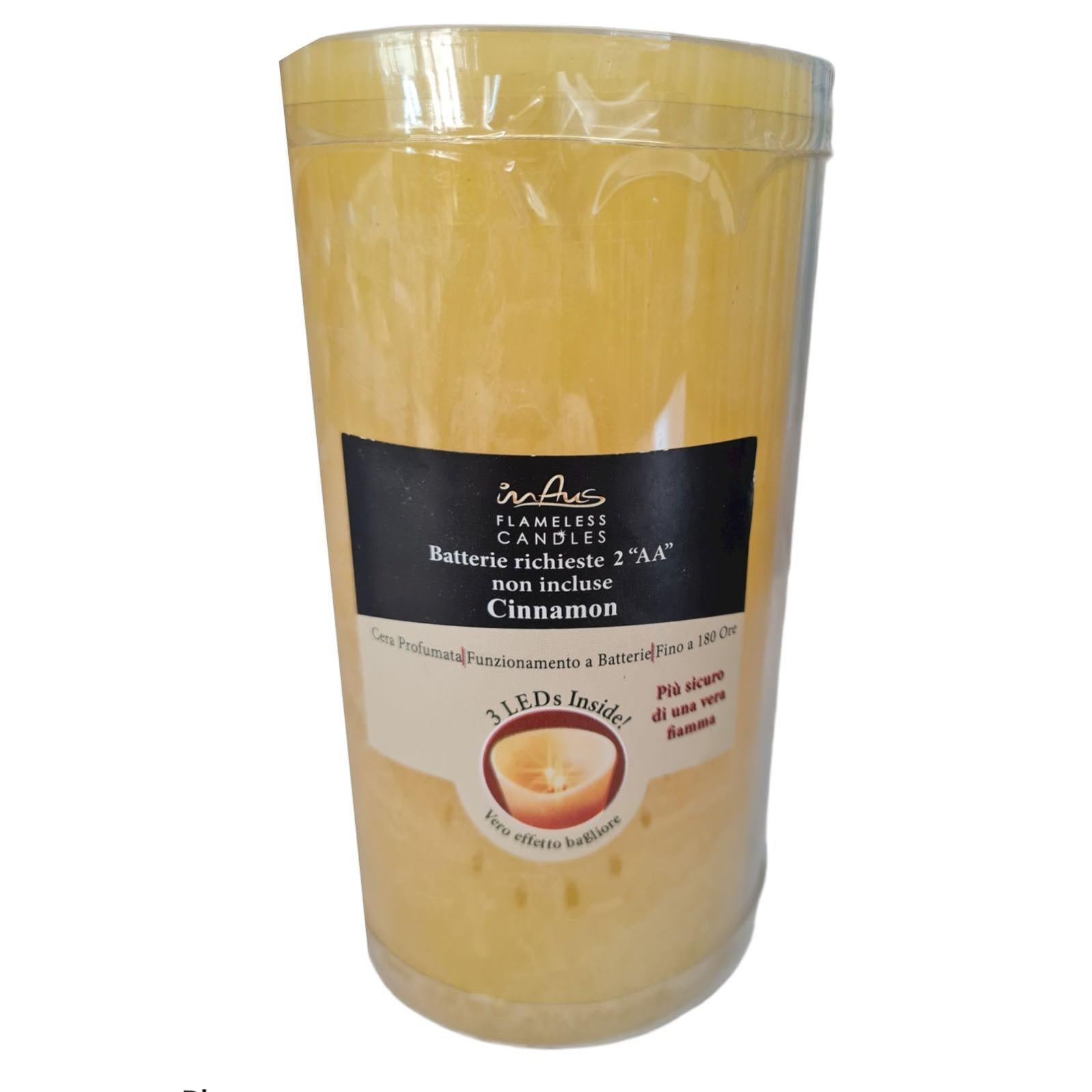 Candela in cera colorata con luce a led effetto realistico h 15 cm ...