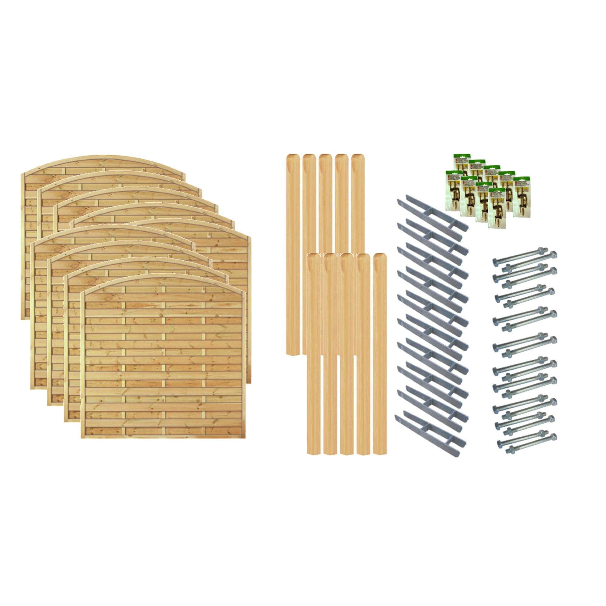 Jeu de clôtures pare-vue MADISON 7, 9 pièces maxi arcs 180x180 cm, pin ...