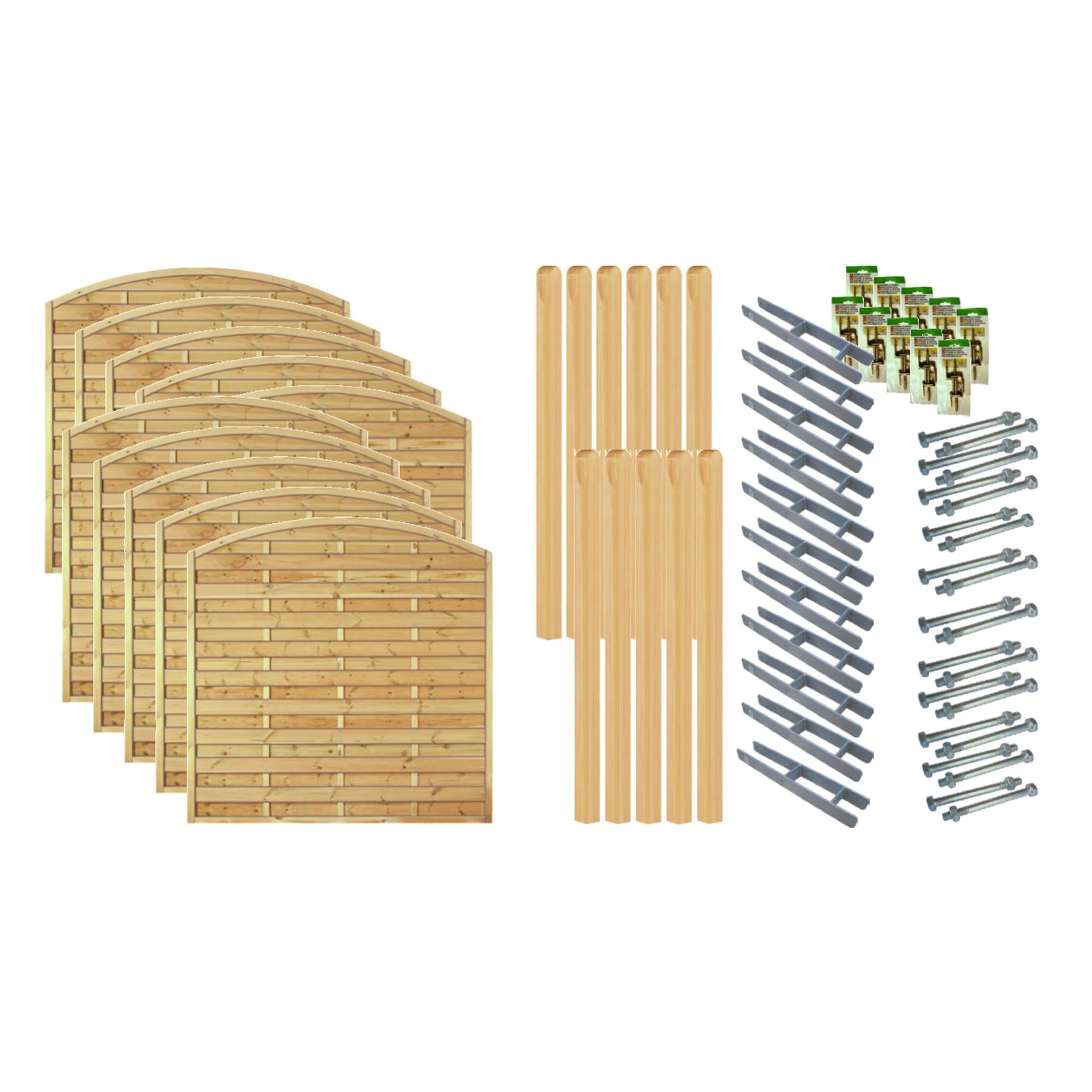 Jeu de clôtures pare-vue MADISON 8, 10 pièces maxi arcs 180x180 cm, pin ...