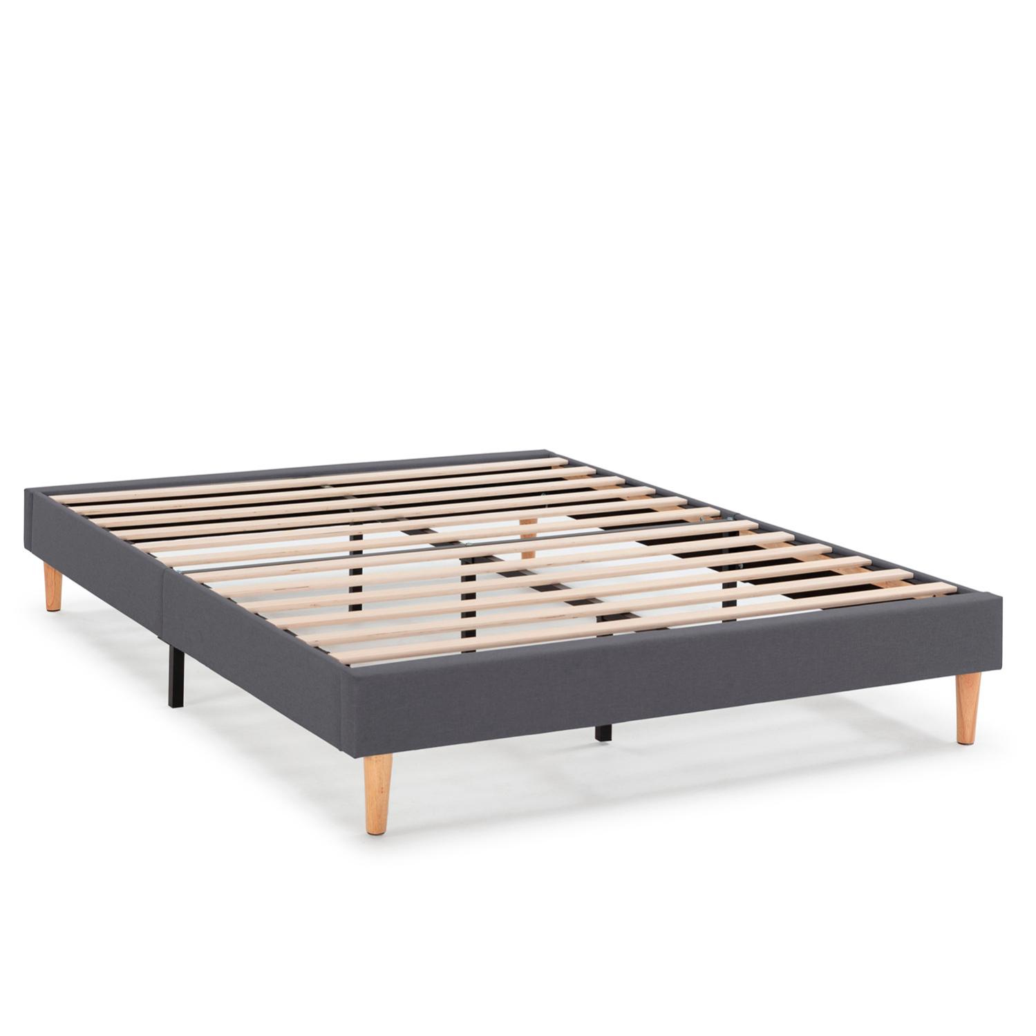 Base tapizada Aura 160x200 cm Gris Oscuro, 30 cm Altura | Leroy Merlin