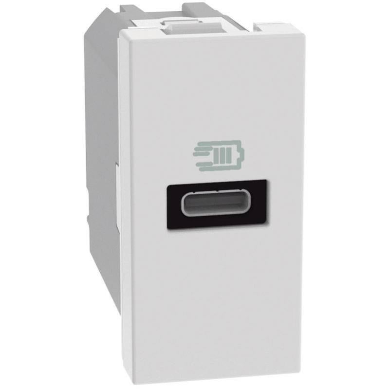 Chargeur USB Bticino MatixGO 20W avec 1 port blanc type C JW4192C | Leroy Merlin