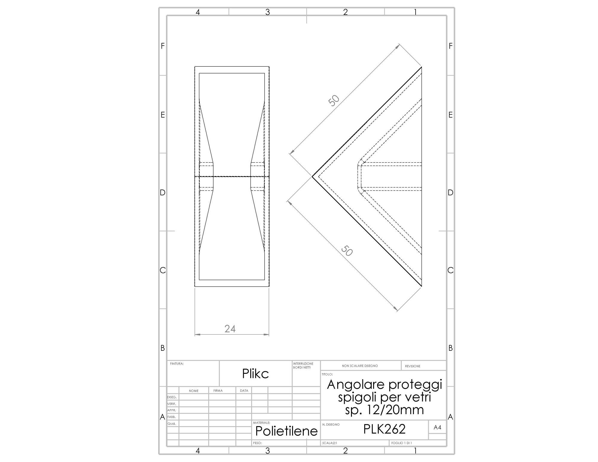 Angolari per spigoli in polietilene per vetri e specchi - confezione da ...