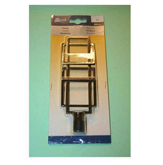 SWISH - TERMINALE/POMOLO PER BASTONI TENDE IN ACCIAIO NICKEL BLACK GEO ...