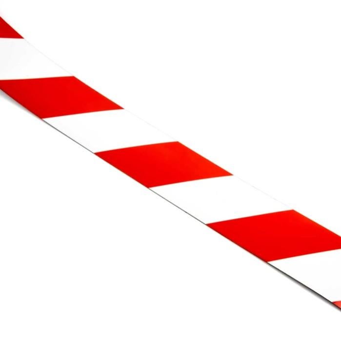 BANDE MAGNÉTIQUE SÉCURITÉ LONGEUR 1M X 10CM ROUGE ET BLANC | Leroy Merlin