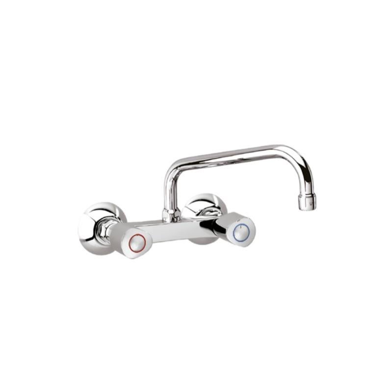 Ramon Soler Ramon Soler Grifo de Fregadero de Cocina Bimando de Pared con Caño Alto Inclinado ...