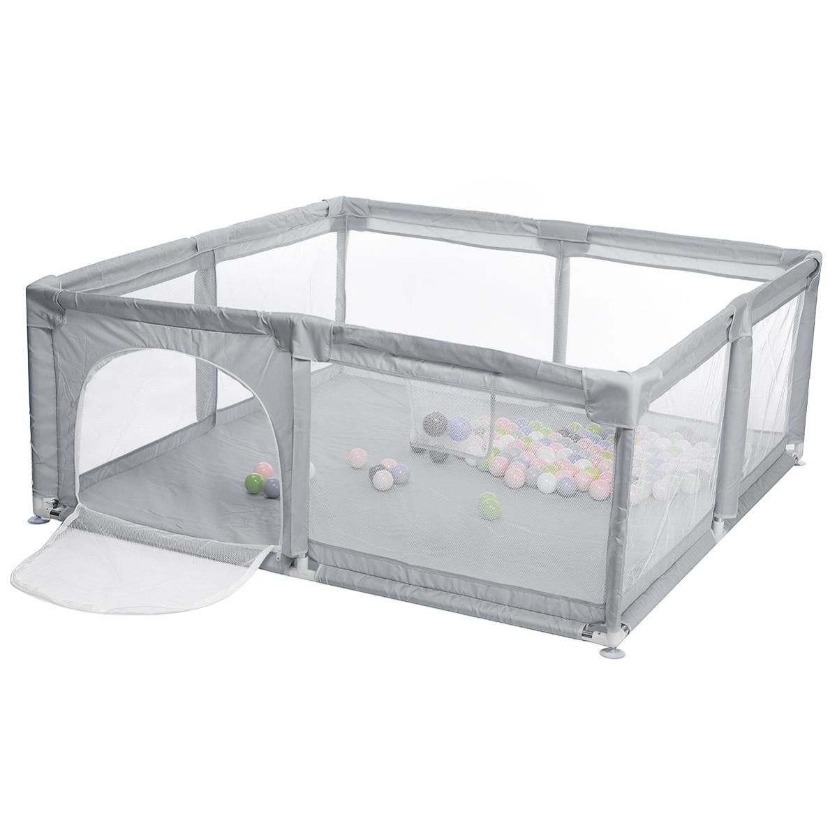 Box per bambini 150x150x55cm Box per interni ed esterni in rete grigio ...