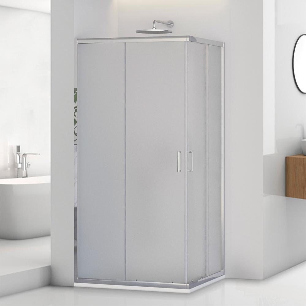 Box doccia angolare 80x100 cm doppio scorrevole vetro stampato | Tay ...