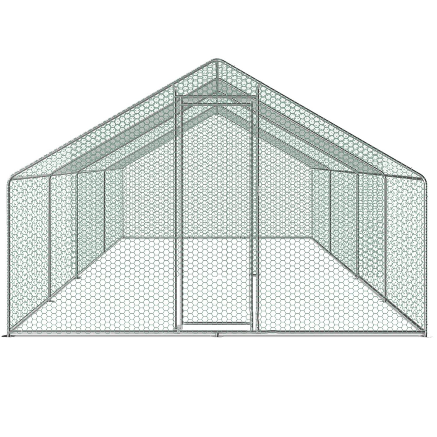 Recinto per polli 24 m² recinto in rete metallica 8x3 M in acciaio zincato Gabbia per animali ...