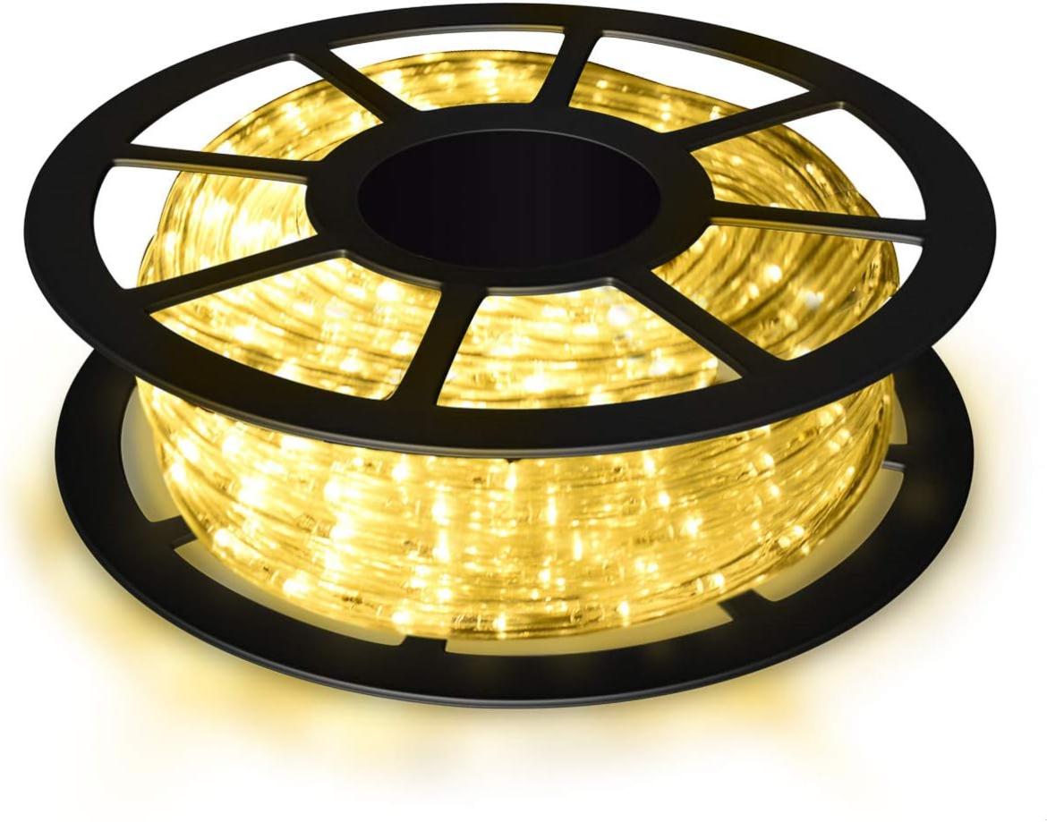 20M Tube Lumineux Extérieur LED Guirlande Lumineuse Décoration Beige ...