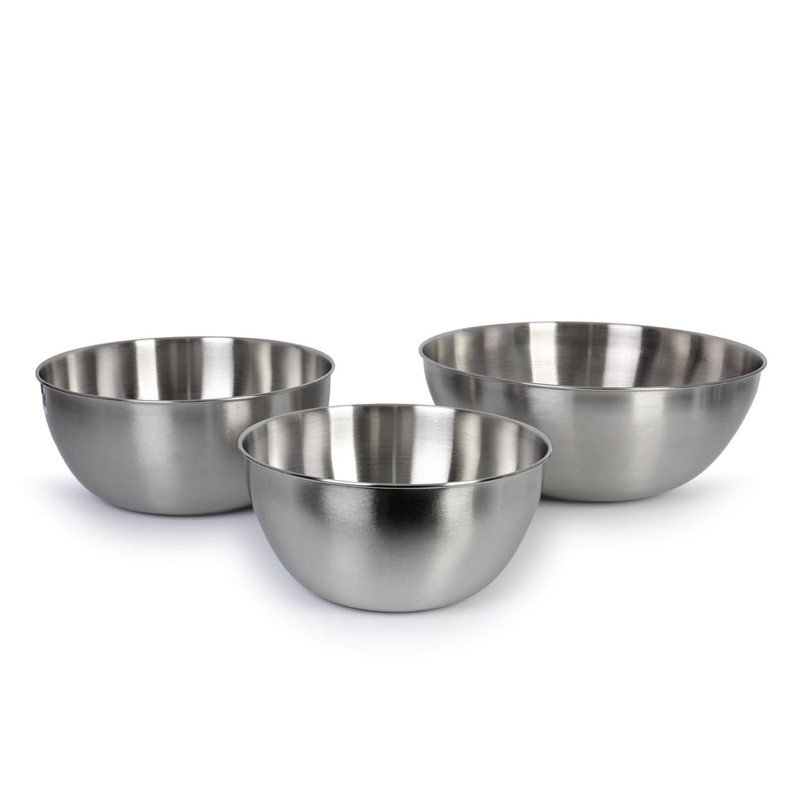 IBILI Bistrot - Lote de 3 Boles Grandes en Acero Inoxidable con Base ...
