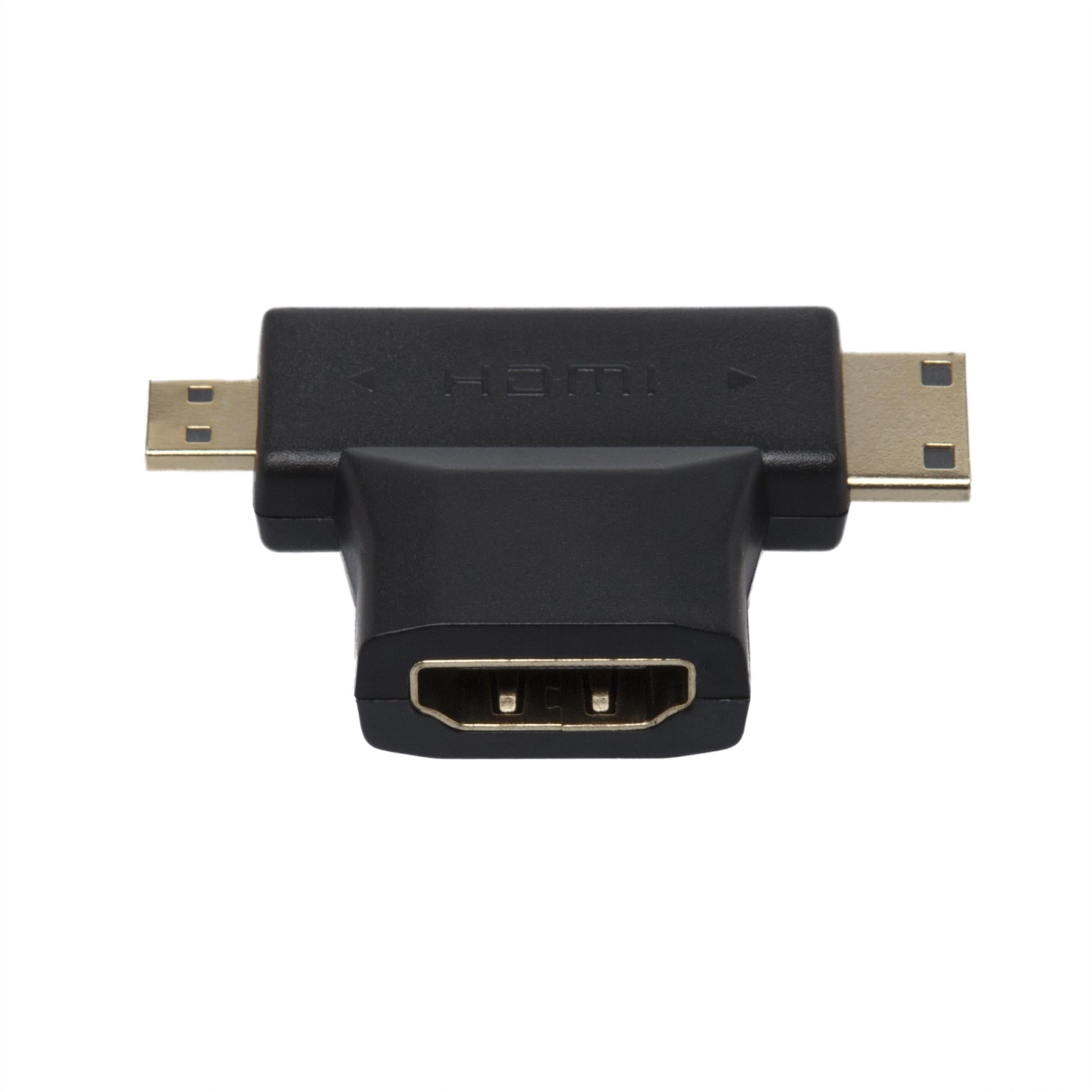 ADAPTATEUR HDMI / HDMI MINI / HDMI MICRO, F / M / M, NOIR | Leroy Merlin