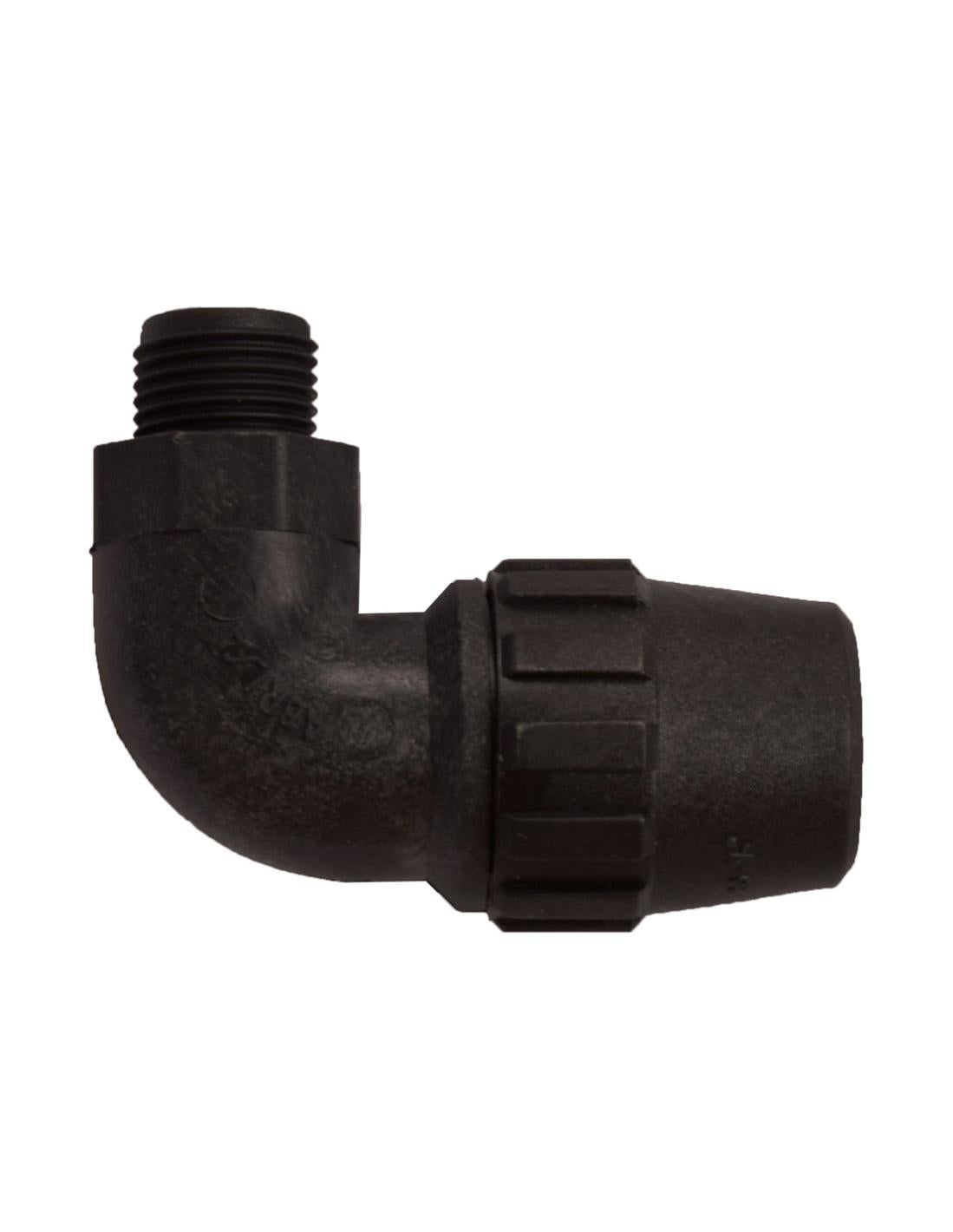 Codo Rosca Macho de Polietileno para Tubería de Riego por Goteo - Varias Medidas | 25mm X 3/4 ...